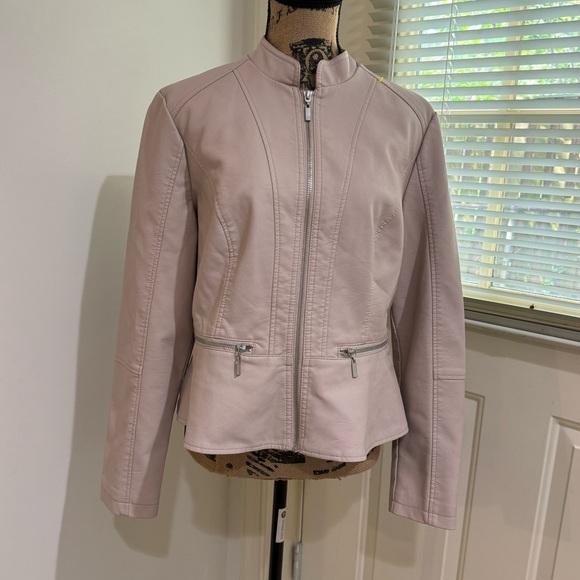 Baccini | Jackets & Coats | Nwt Baccini Faux Leather Zippered Mushroom ...